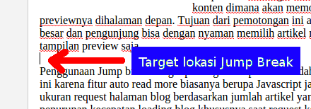 Menggunakan Jump Break pada Artikel Blog