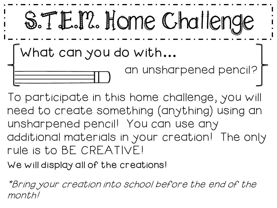 Growing a STEM Classroom: S.T.E.M. Home Challenges ~ A Great Way to ...
