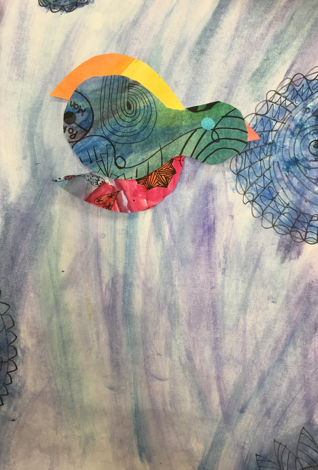 Art Room Blog: 4th Grade Collaborative Bird Project...