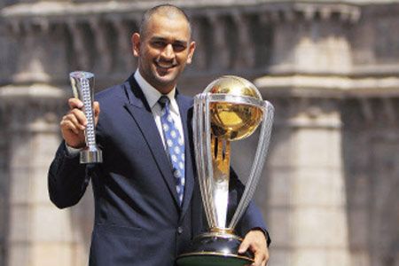 Cricketoria: MS Dhoni with Winning Trophies