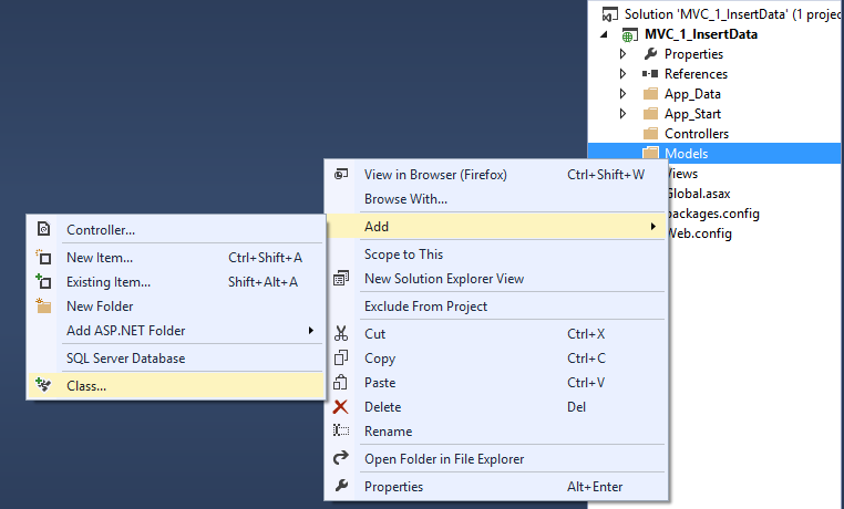 Insert Details Into Database Using Mvc