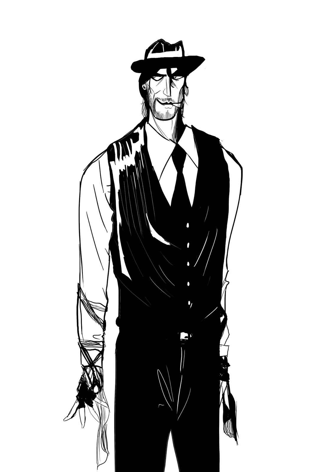 Primeiras concepções do personagem Bryan.