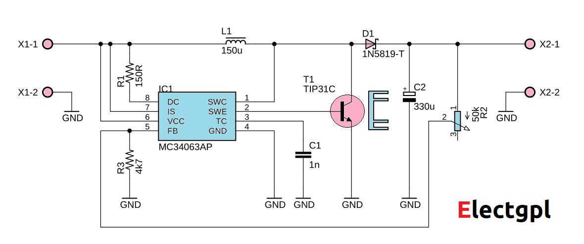 Electgpl Electrónica: Fuente DC DC Step Up con 34063