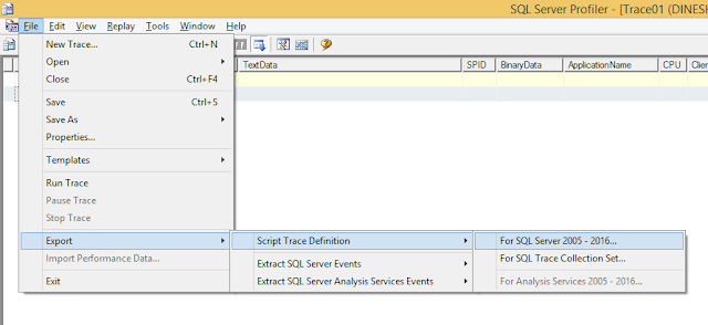 Dinesh's Blog :::: Being Compiled ::::: Get SQL Server Trace ...