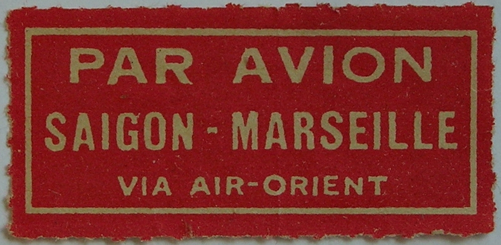 International Airmail And Priority Mail Labels: France: Air Orient ...