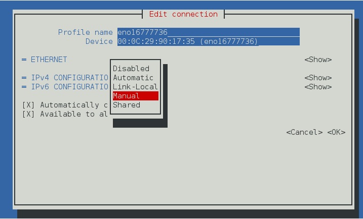 Linux for freshers: how to assign network setting in rhel 7 using nmtui ...