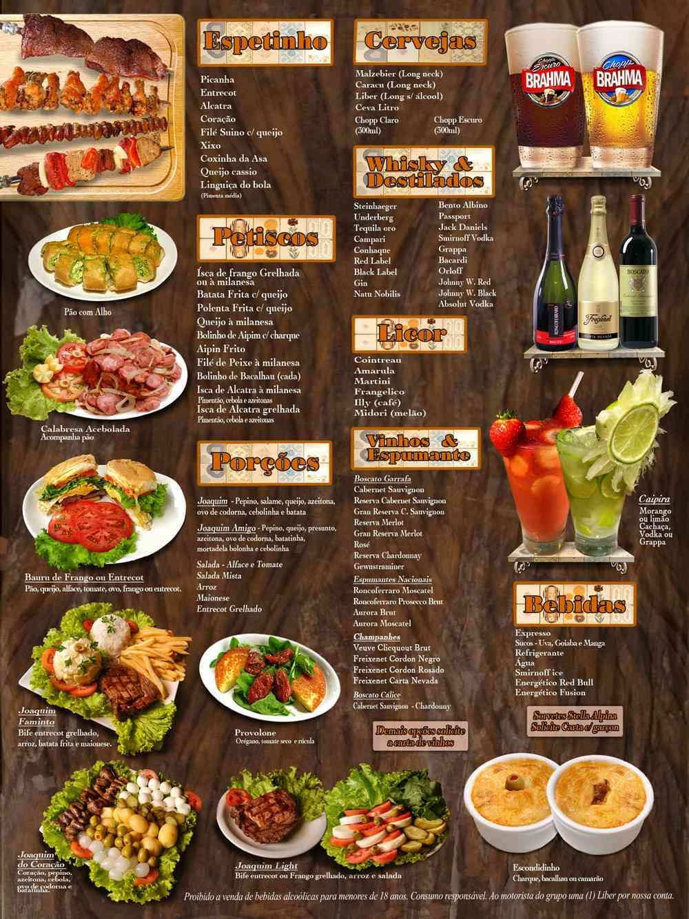 Boteco do Joaquim: Cardápio