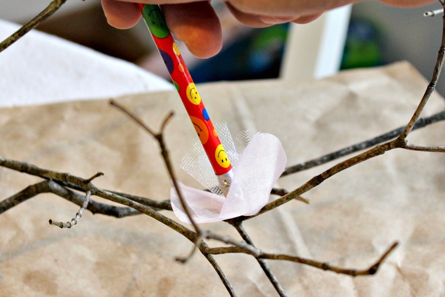 Spring Craft: Faux Cherry Blossom Branch | Days of Chalk and Chocolate