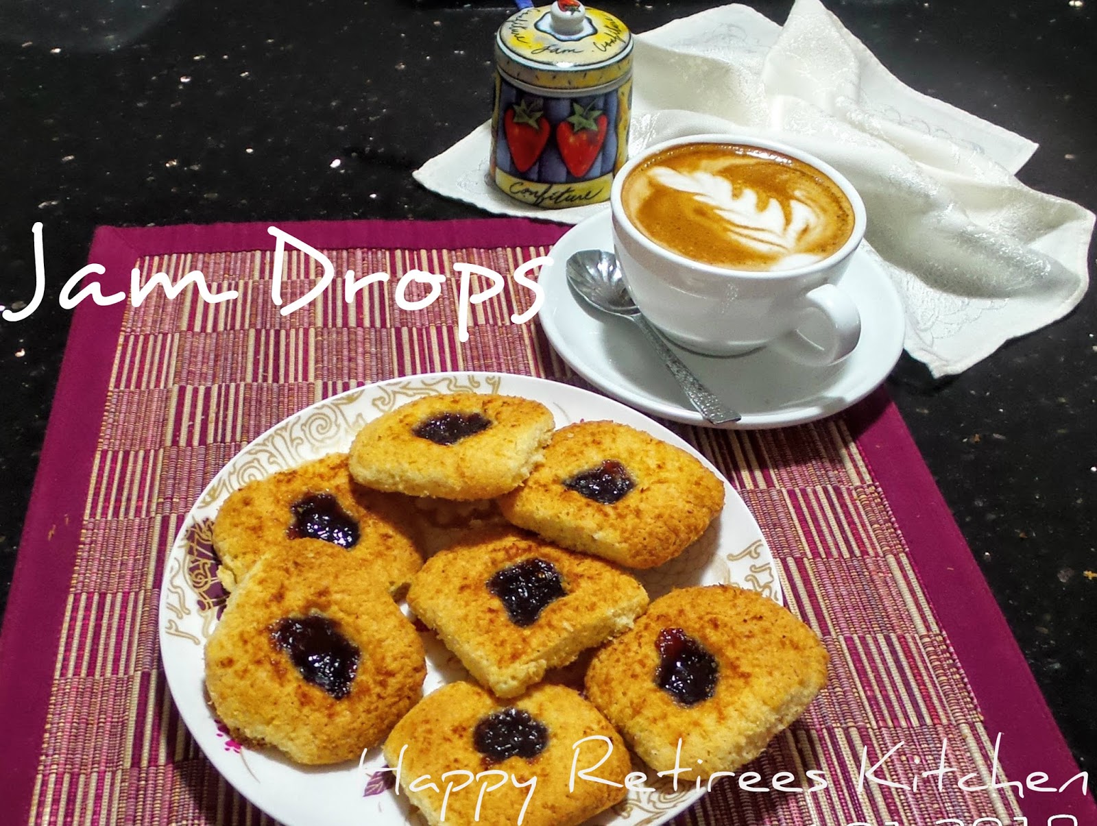 HAPPY RETIREE'S KITCHEN : Strawberry Jam Drops, a weekend biscuit treat