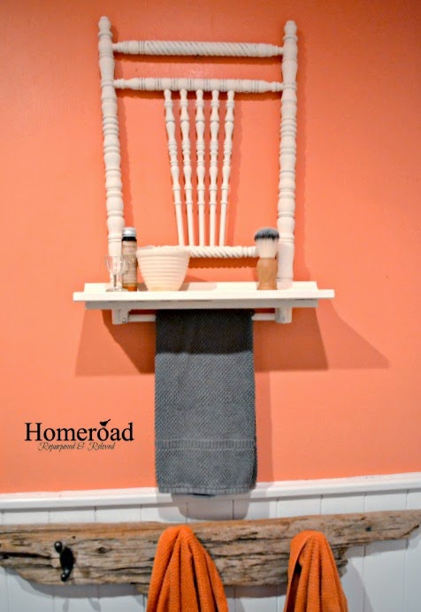 Antique Chair Back Shelf