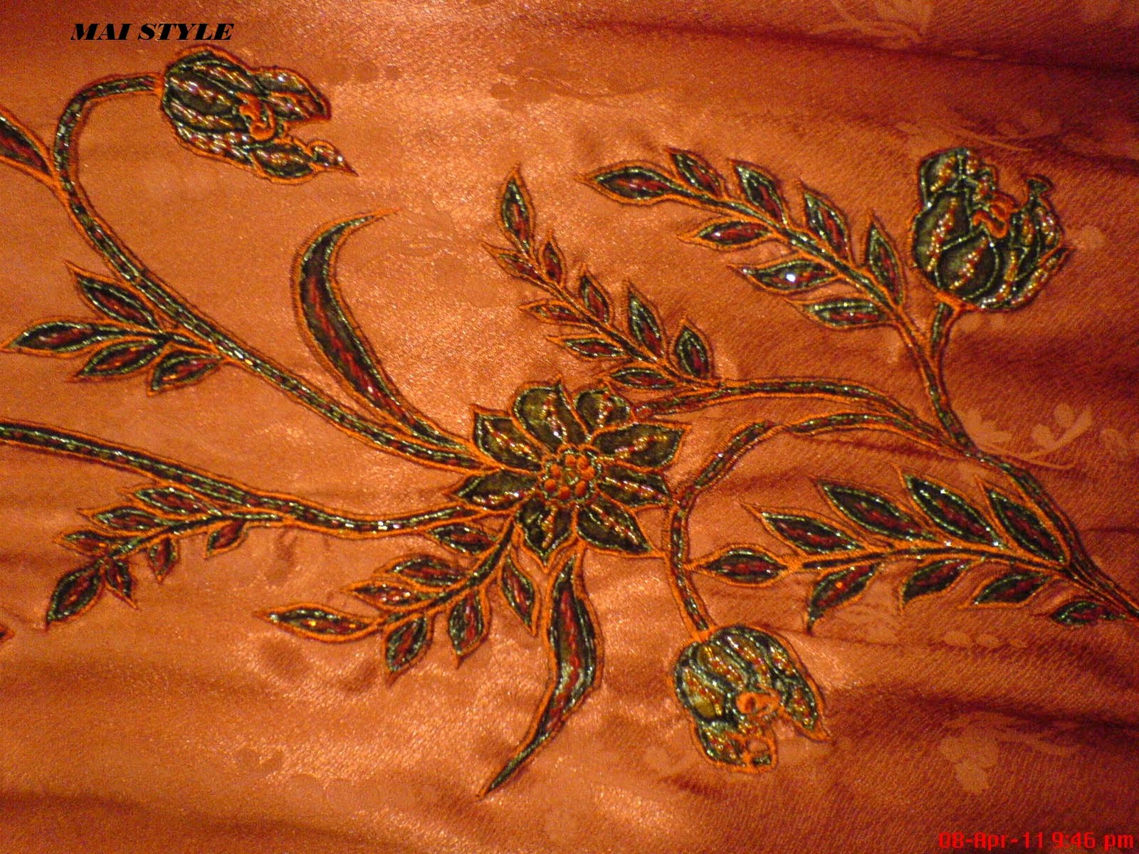 Mai Style - Manik & Sulaman: Sulam tampal + jahitan manik di corak ...