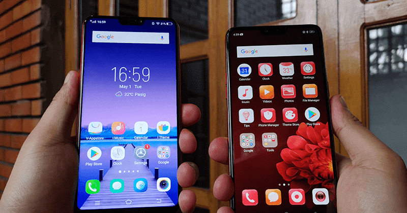 Vivo V9 Velvet Red vs OPPO F7 Specs Comparison