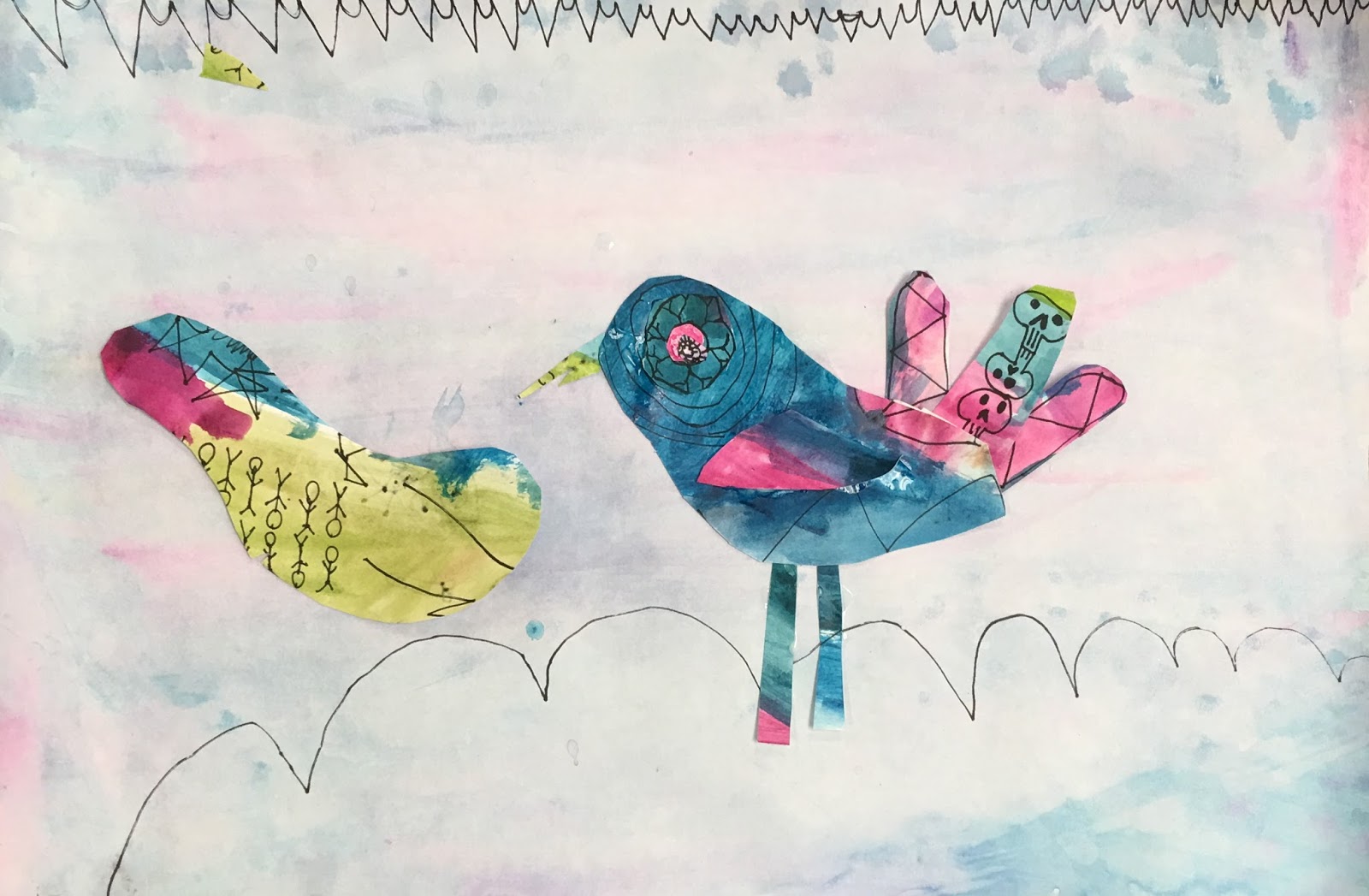 Art Room Blog: 4th Grade Collaborative Bird Project...