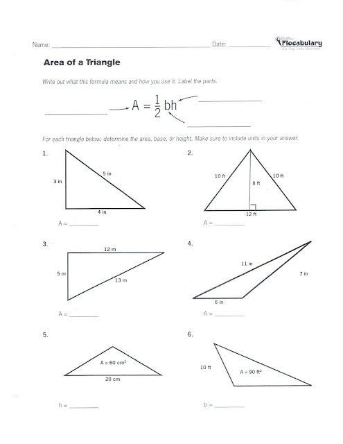 Mrs. White's 6th Grade Math Blog: AREA OF A TRIANGLE
