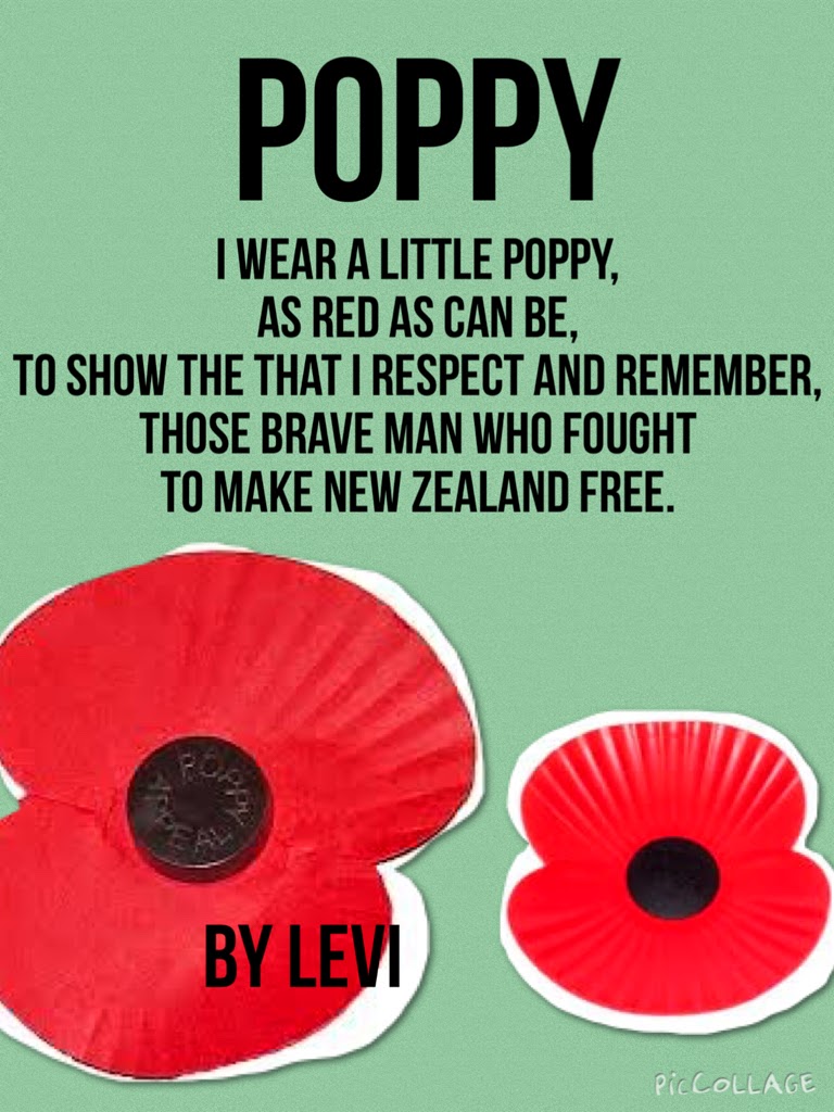 Miss Ogle @ Opunake Primary: Poppy Poems