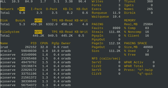 AIX lrud process on Oracle db server
