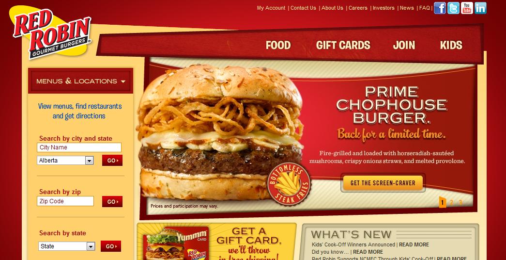 Free Birthday Meal for kids at Red Robin