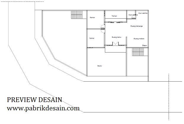 Jasa gambar denah ruko pojok toko tikungan 2 lantai - DESAIN RUKO