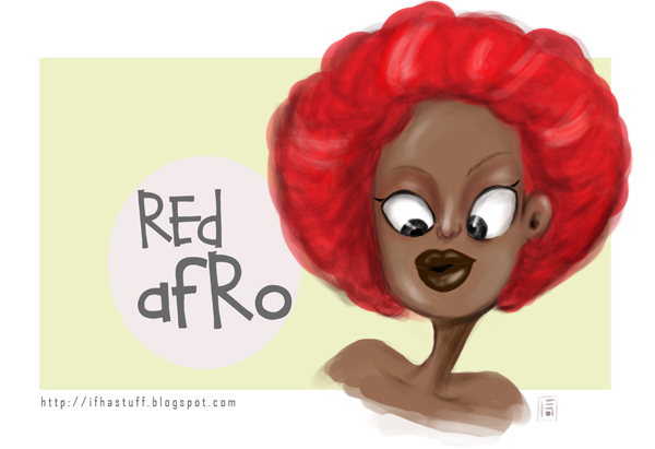 Ifha's Stuff: Red Afro (speed painting)