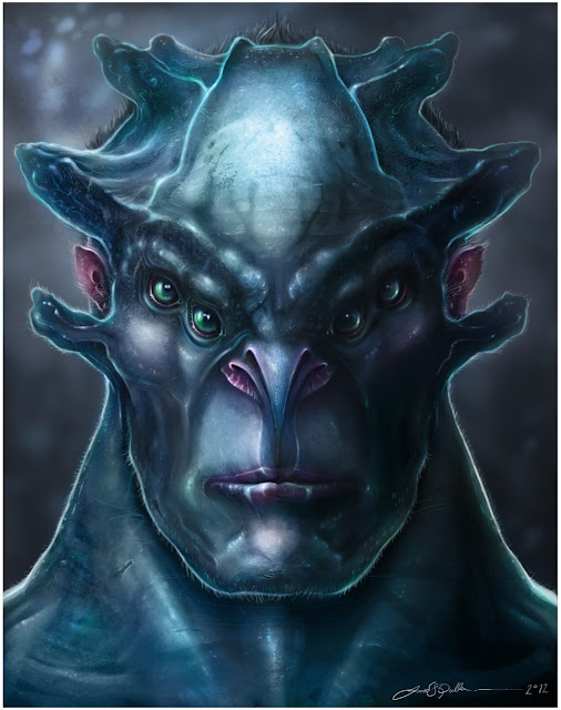 Soulful Savage: The Art of Jared Pullen : Head Study: Alien Huntress ...