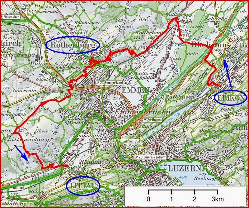 Pfannenstiel Wanderblog: Ebikon - Rothenburg - Littau mit Rotbach ...