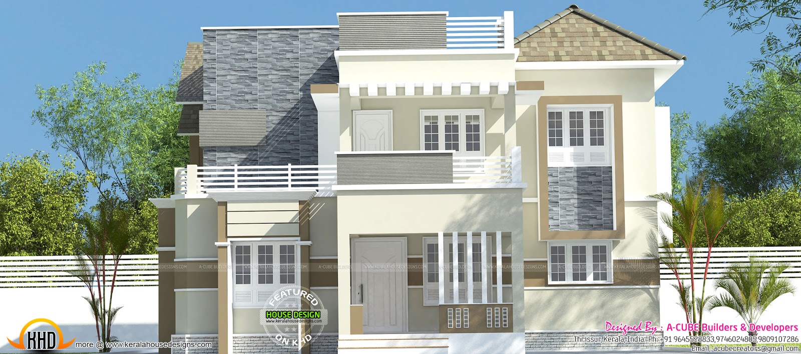 2106 sq-ft mix roof modern home - Kerala Home Design and Floor Plans ...