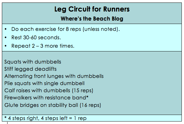 Leg Workout for Runners and Way to Go Wednesday