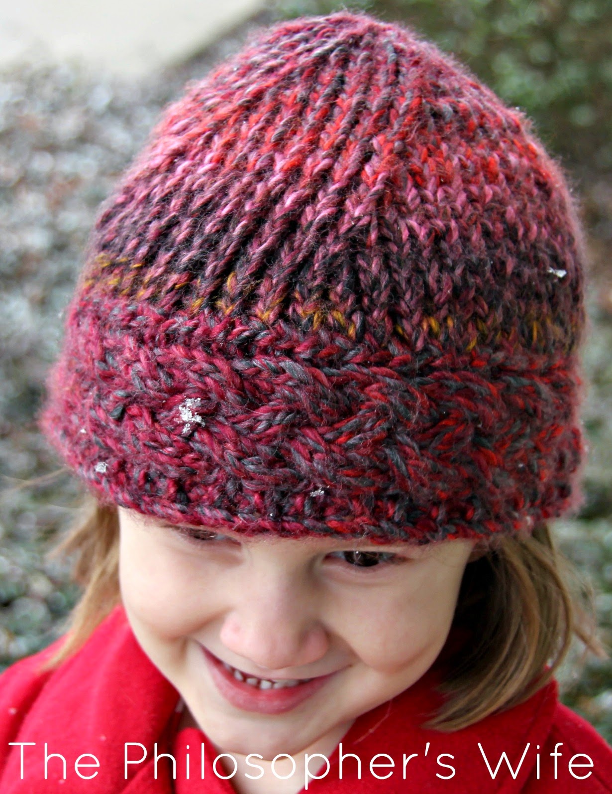 The Philosopher's Wife: Berries Blast Beanie with Red Heart Medley Yarn