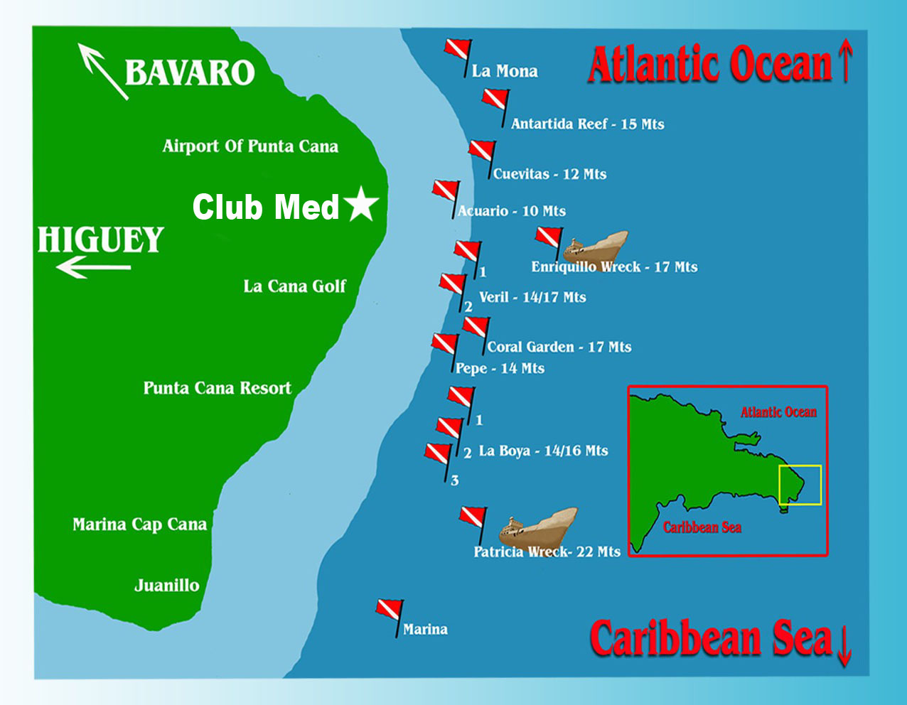 Dive Sites And Program: Dive Map