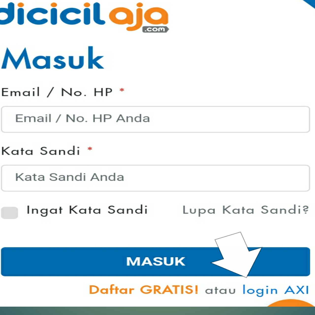 Cara Bertransaksi AXI Adira dicicilaja.com | AXI Adira Finance