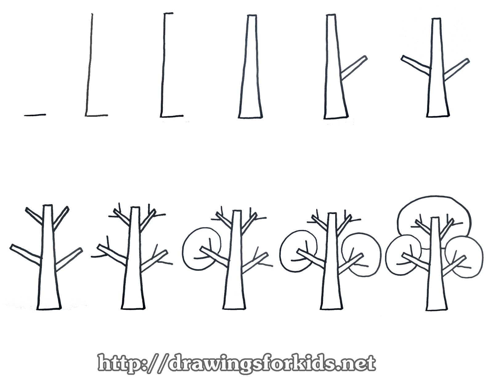 How to draw a Tree for kids