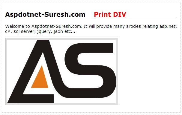 Jquery Print Div Content With Css Using Jquery Print Plugin In Javascript Aspnetcnetvb