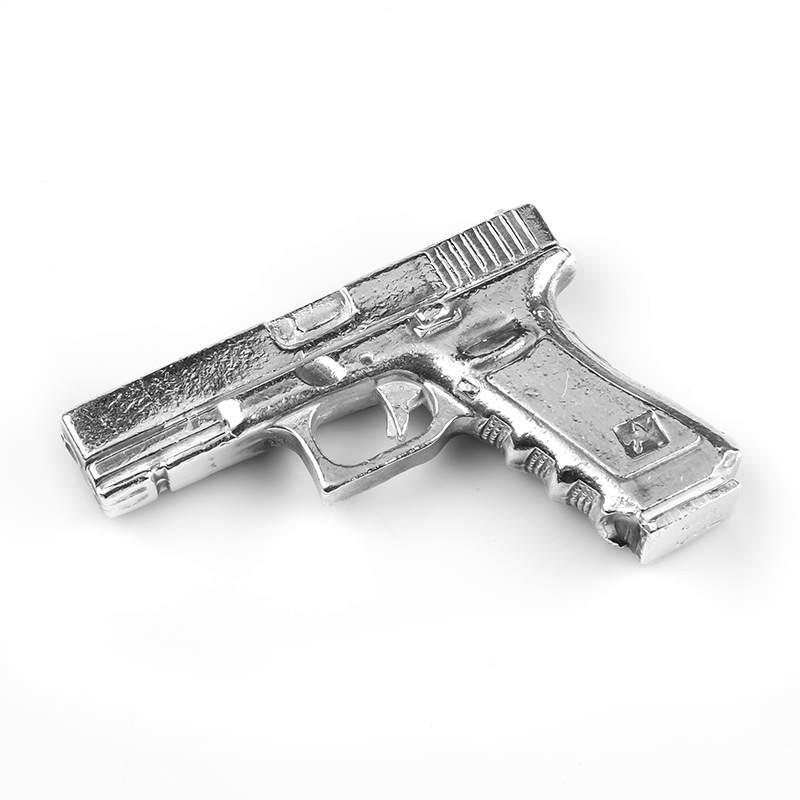 SILVER AND GOLD TODAY: HAND POURED SILVER GUN 9OZ (MINIATURE SIZE)
