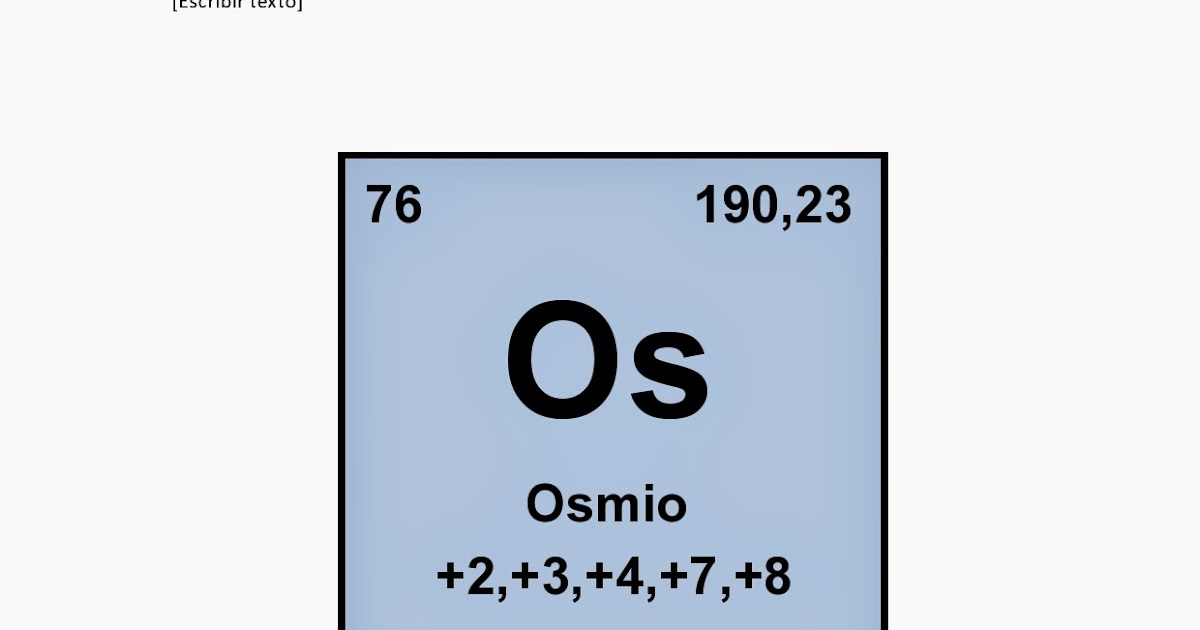 Los elementos químicos: Osmio