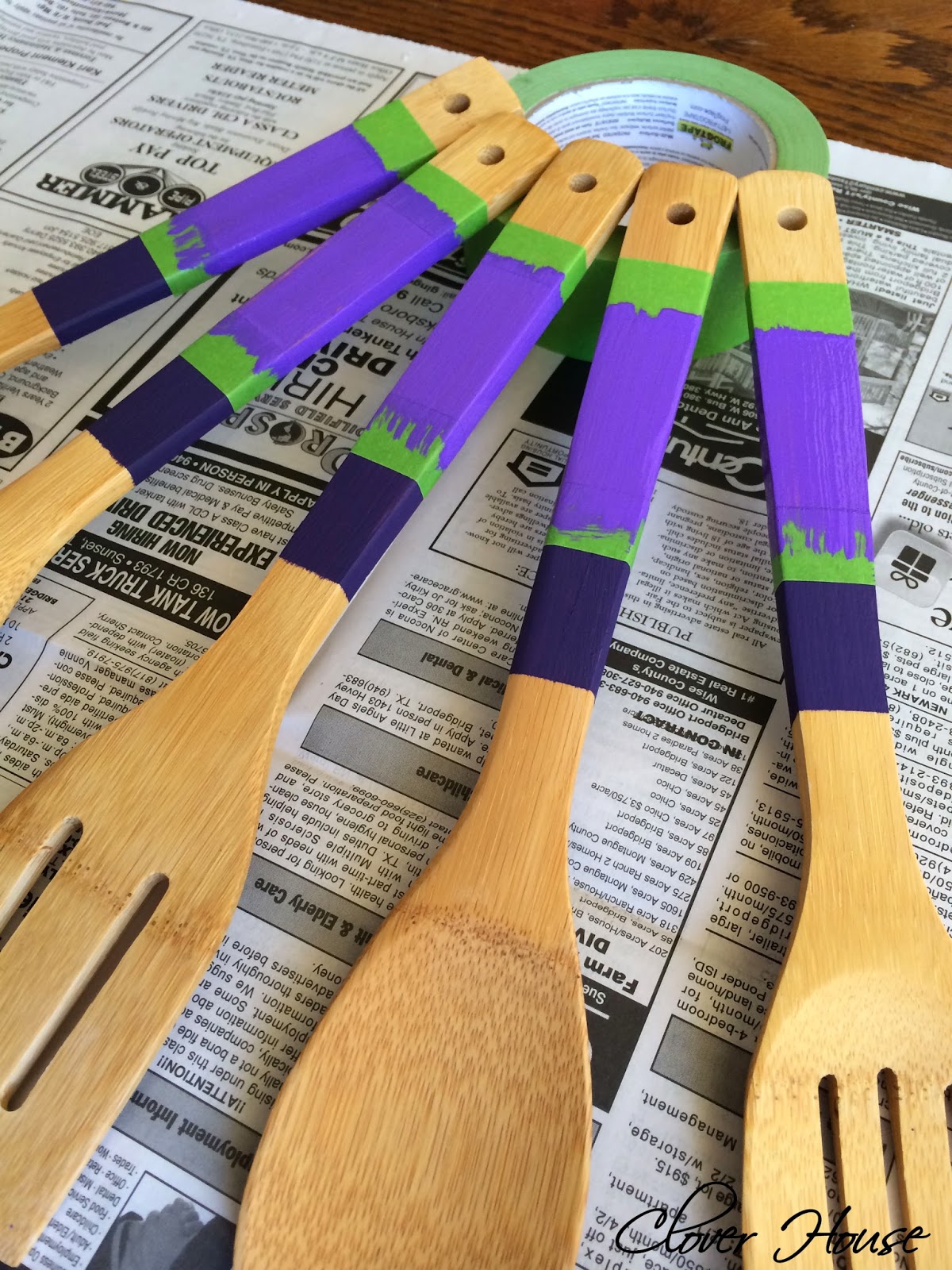 Clover House: Painted Wooden Spoon Set