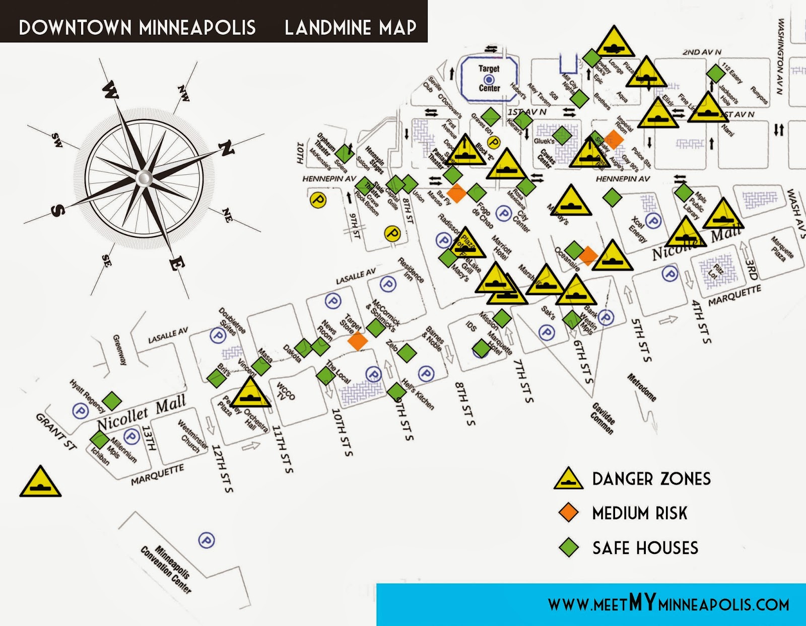 Meet My Minneapolis by L.A. Nik : DOWNTOWN MINNEAPOLIS LANDMINE MAP ...