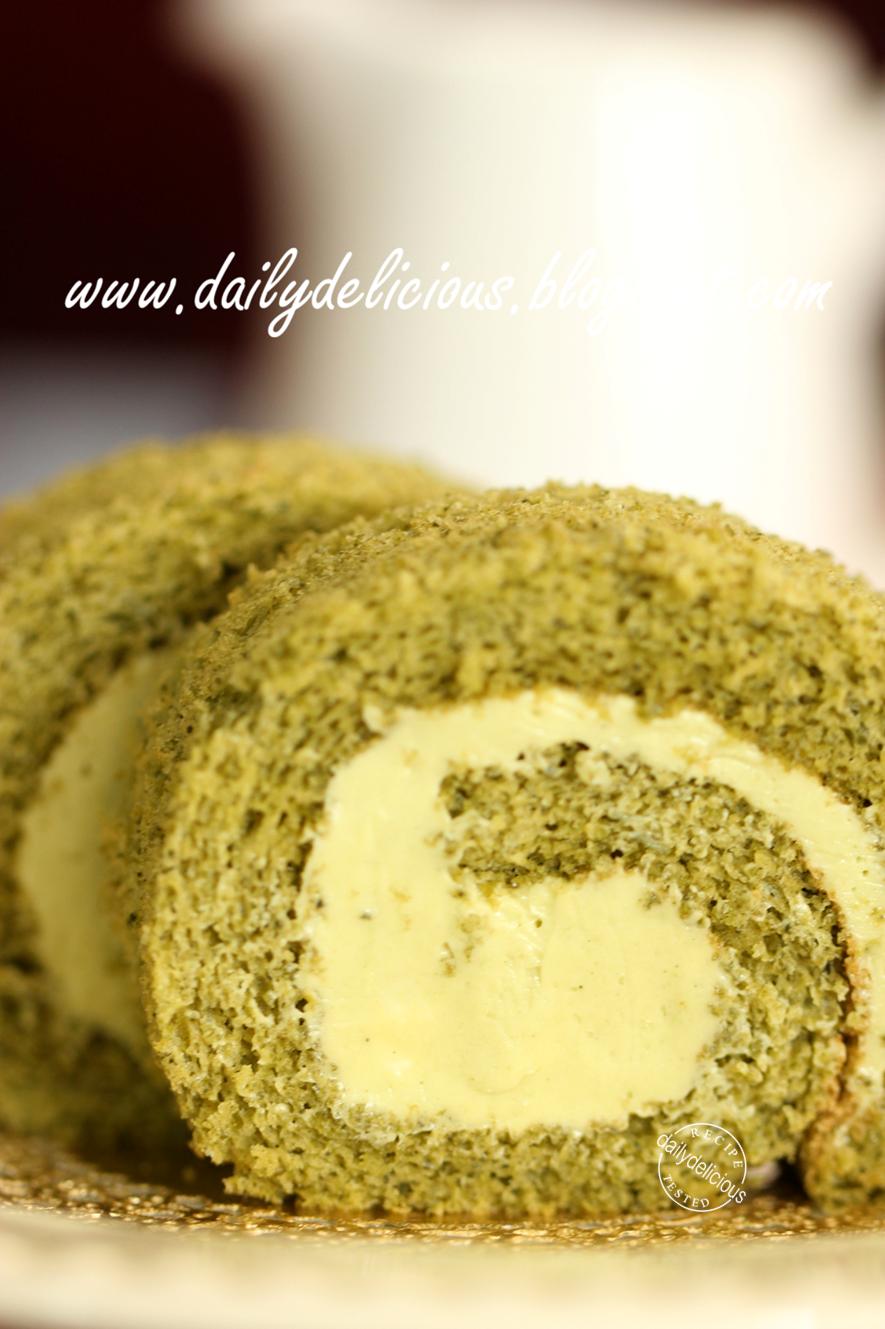 dailydelicious: 抹茶ロールケーキ: Greentea roll cake, Coming back to something ...