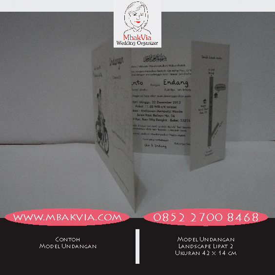 Contoh Model Undangan Landscape Lipat 2