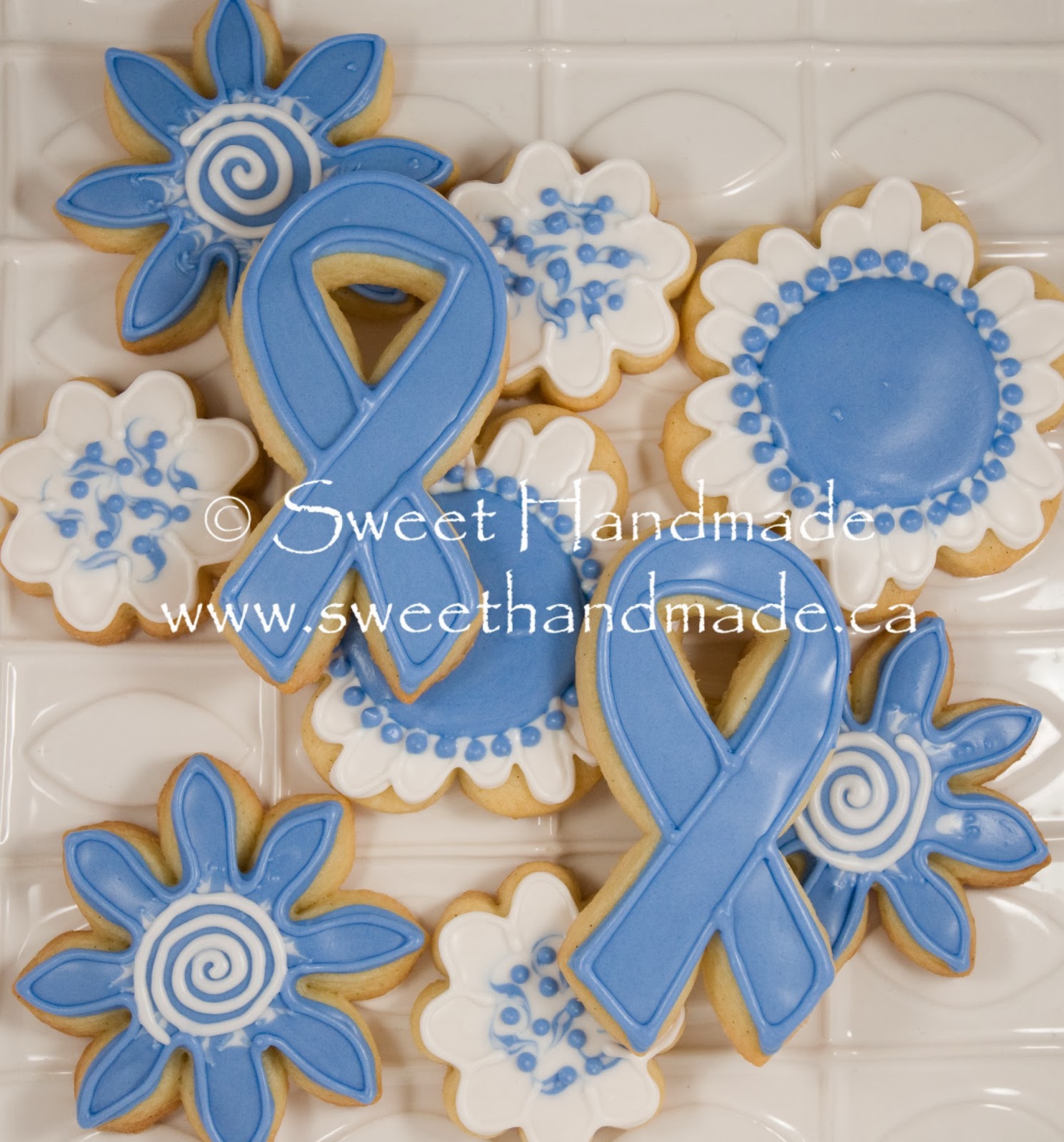 Sweet Handmade Cookies: Pulmonary Hypertension Ribbon and Flower Cookies
