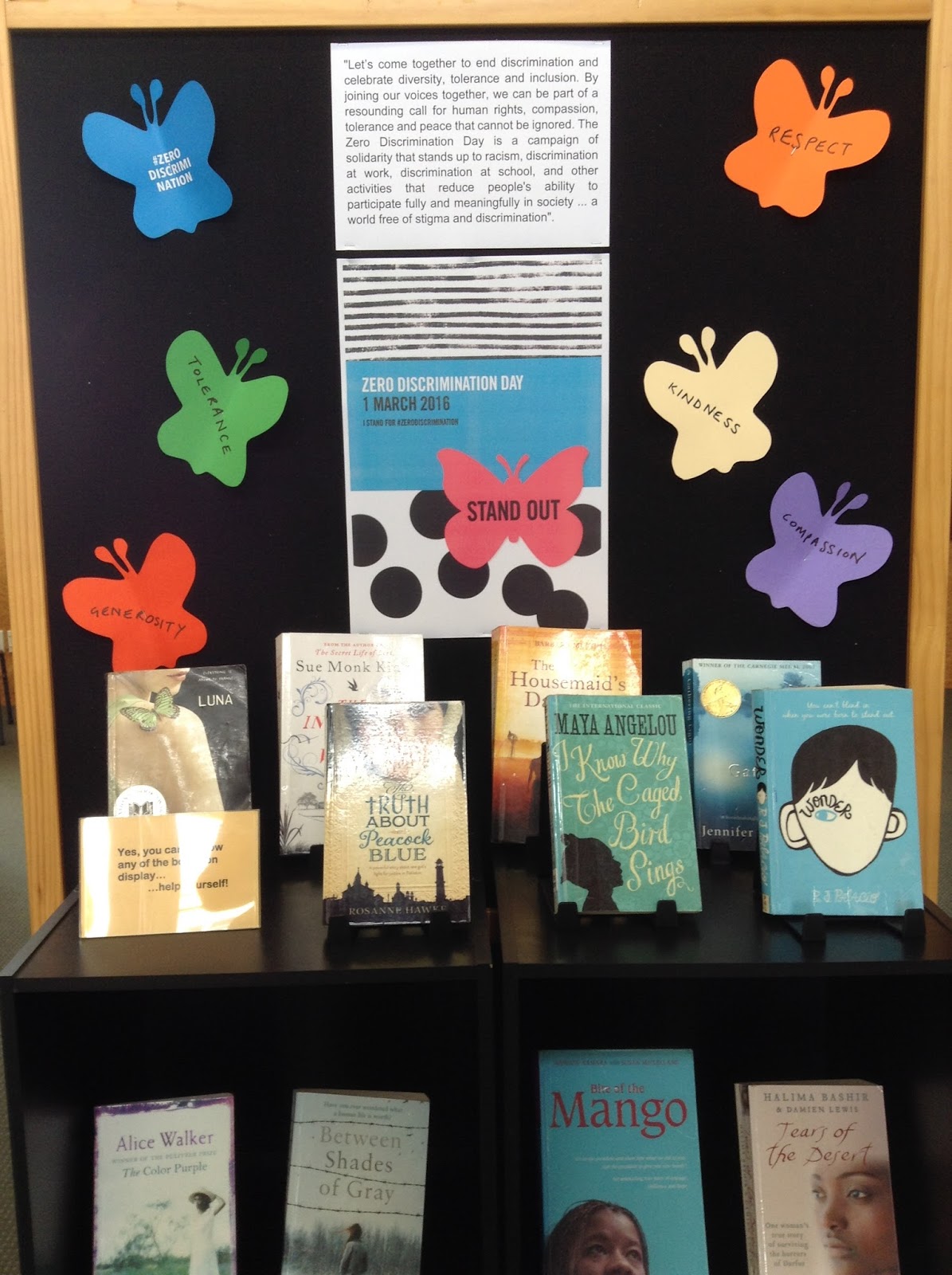 Library Displays: Zero Discrimination Day: 1 March 2016