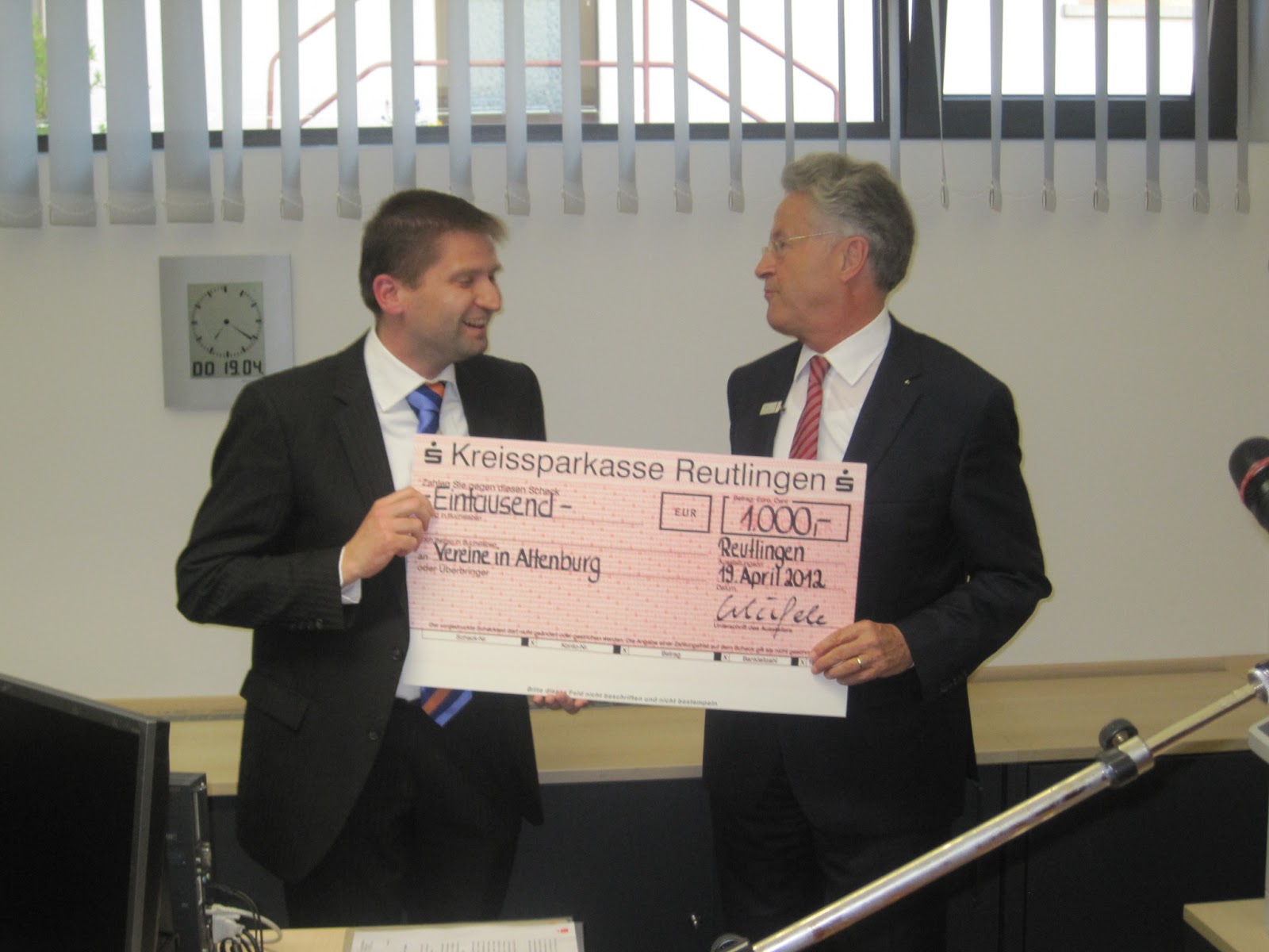 Altenburg am Neckar: Kreissparkasse: Ist jetzt auch schon ein Jahr her...