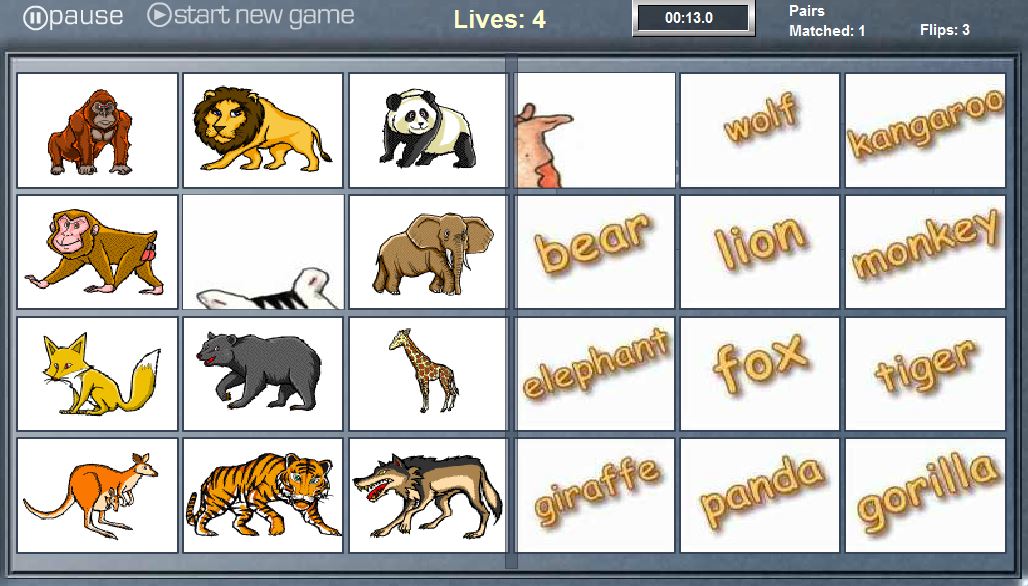 Angielski to jest to!: Wild Animals games