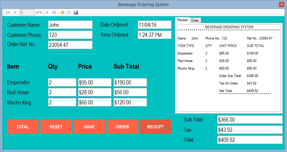Beverage Ordering System - code4dev