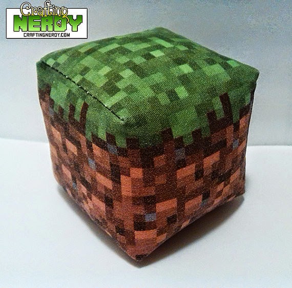 CraftingNerdy: Plush Minecraft Inspired Grass Block plush toy