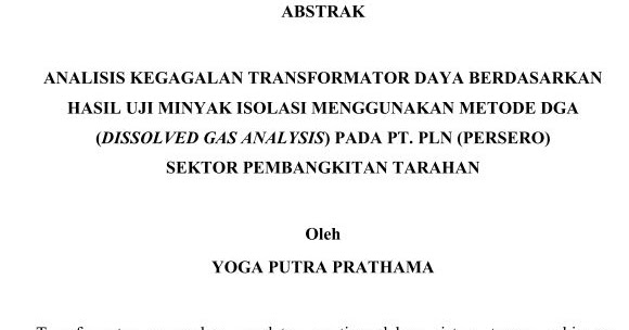 (LAPORAN KP) Analisis Kegagalan Transformator Daya Berdasarkan Hasil Uji Minyak Isolasi ...