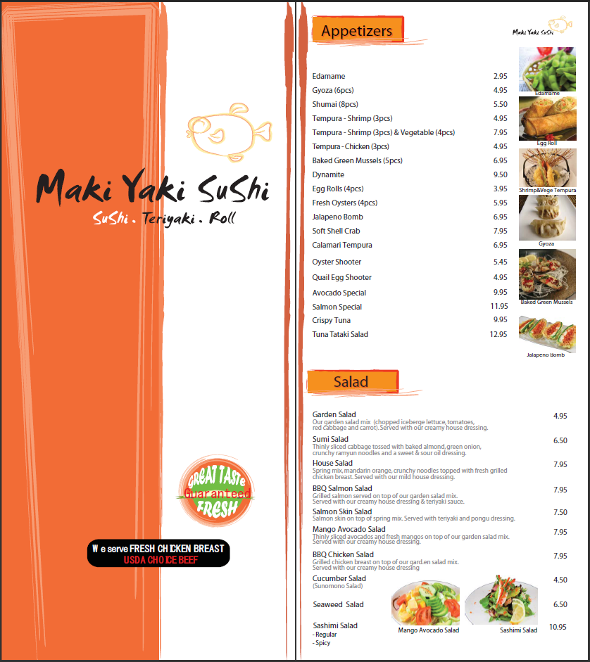 Maki Yaki Sushi - Brea: OUR MENU