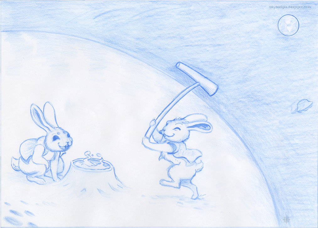 Trey Hodges: Moon Rabbits Painting