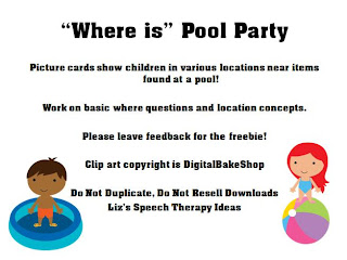 Liz's Speech Therapy Ideas: Where is Pool Party