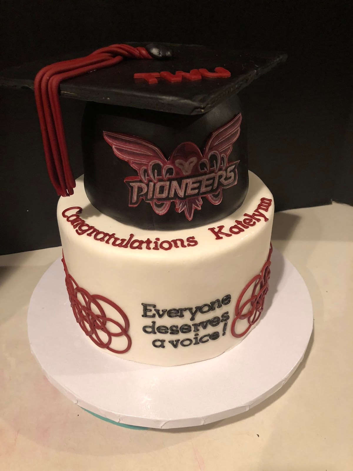 Frosted Insanity: TWU Pioneers Graduation Cake