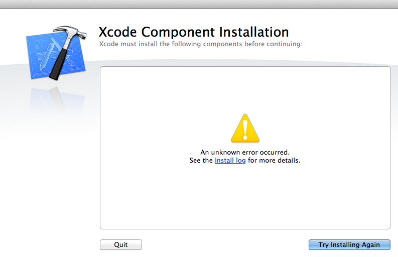 Xcode 432 Install Fails